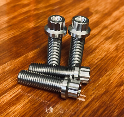 Set of (4) Titanium 6Al4V 12p 5/16-24 Wheel center bolts 1" length ...