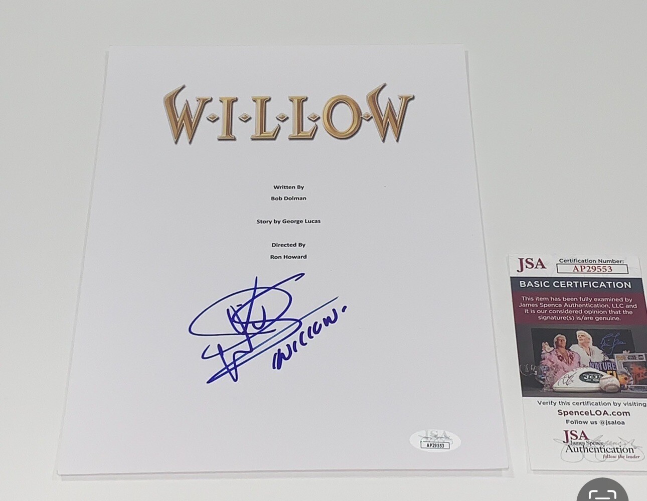 WARWICK DAVIS SIGNED WILLOW FULL MOVIE SCRIPT AUTOGRAPHED JSA COA | eBay