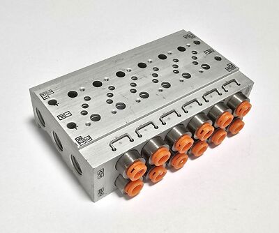 SMC Pneumatic 6-Valve Manifold Block Assembly | eBay