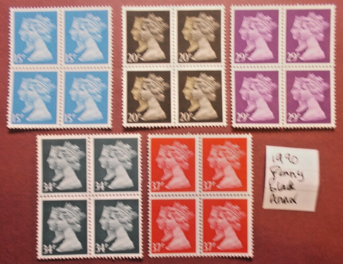 4 x GB 1990 Machin Stamps,Penny Black Anniversary~Double Heads~MNH~UK ...