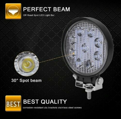 1 x 27W White Round 12v 24v LED Mini work driving spot light reverse ...