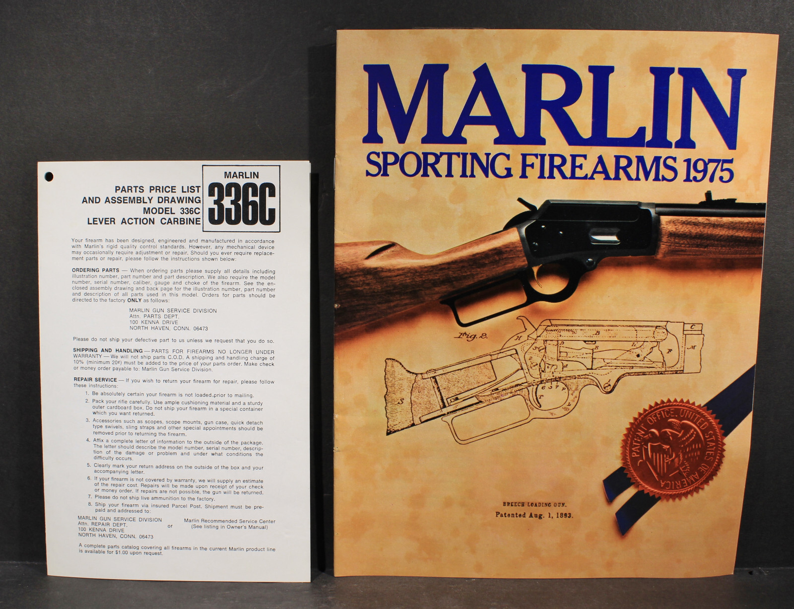 Marlin Model 336C 1974 Parts Price list & Assembly Drawing, 1975 Marlin ...