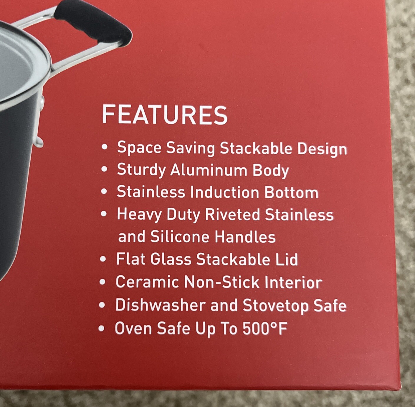6 piece- Parini Cookware Set with 5 Qt. Stackable Stock Pot all have ...