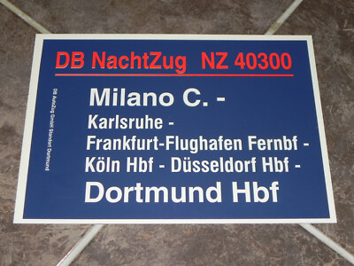 ZLS DB NachtZug NZ 40300 Milano-Dortmund | eBay