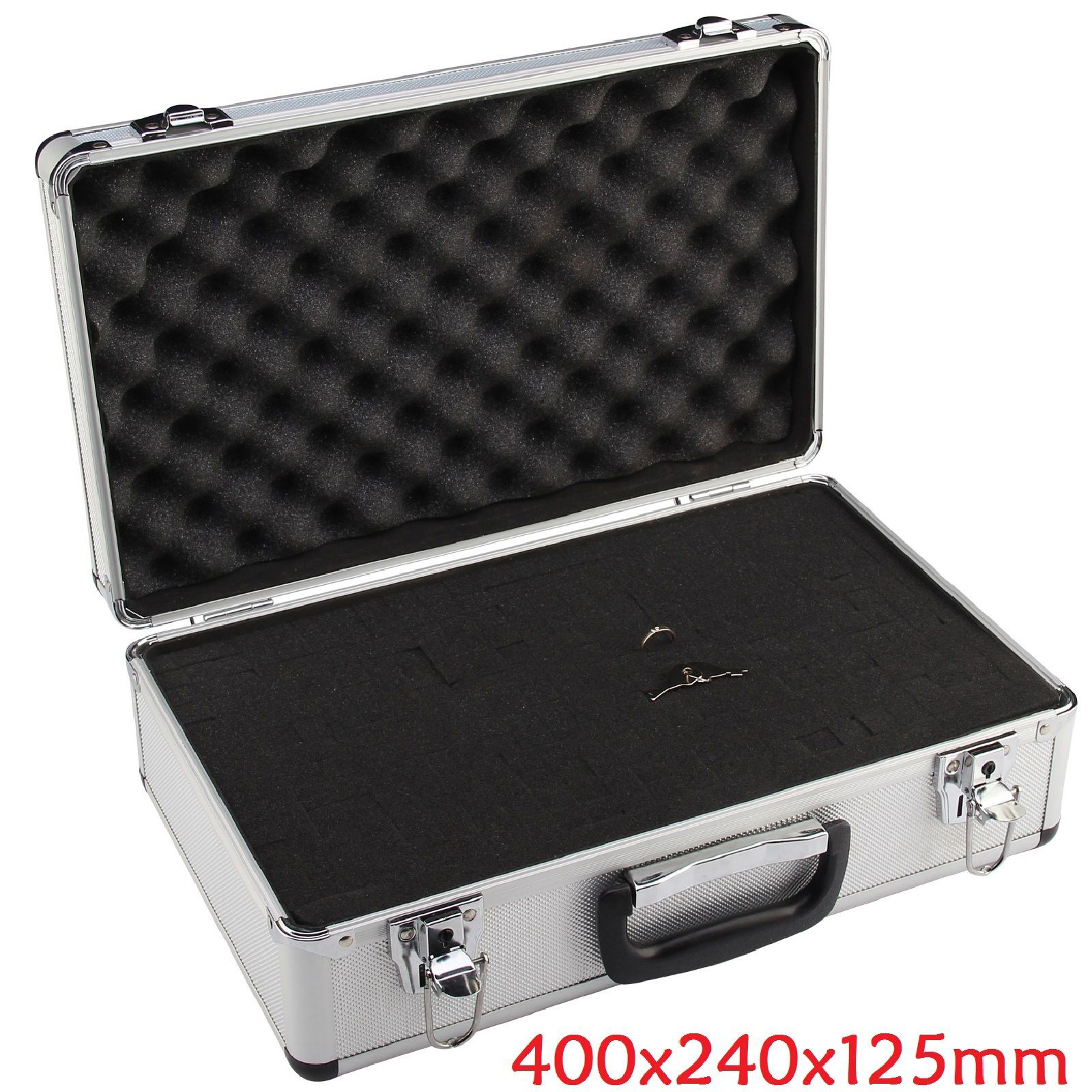 LARGE HARD ALUMINIUM FLIGHT CARRY CASE FOAM TOOL LOCKABLE KEY CAMERA ...