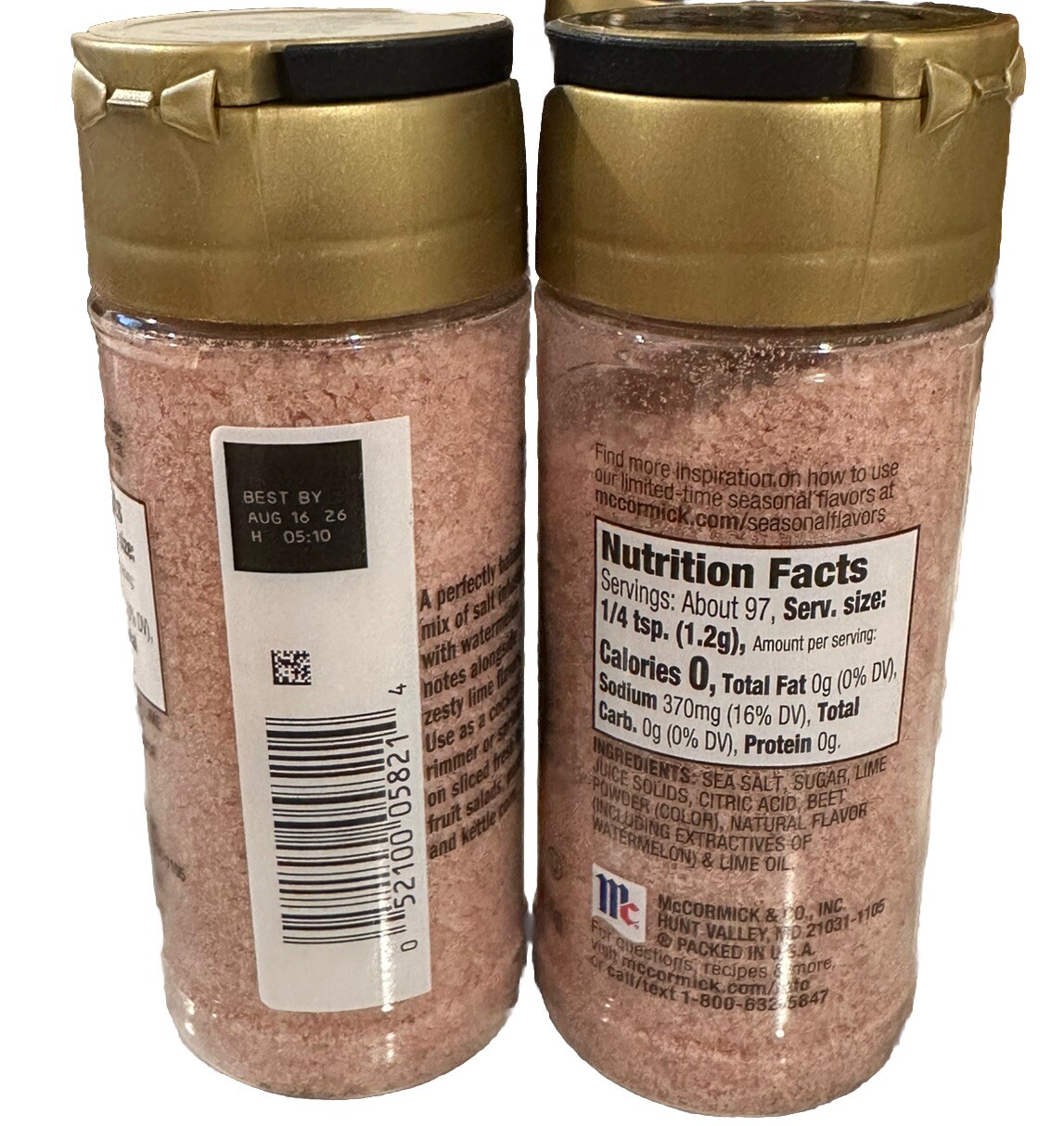 2 Bottles McCormick Finishing Salt Watermelon Lime 4.12oz LIMITED ...