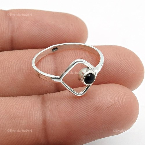 Root Chakra Black Onyx Gemstone 925 Sterling Silver Band Women Gift Ring | eBay