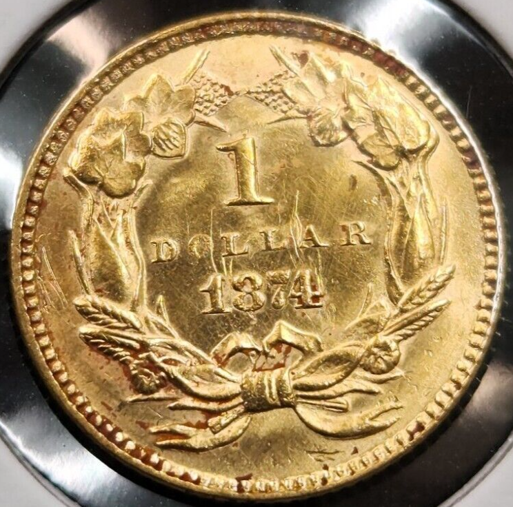 1874 Gold $1 One Dollar Coin #2201 | eBay