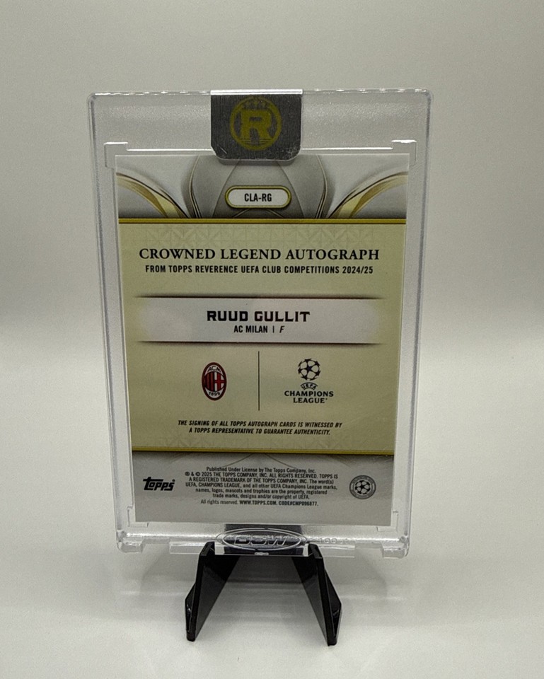 2024-25 Topps Reverence UEFA CC Ruud Gullit Crowned Legend Auto Black ...