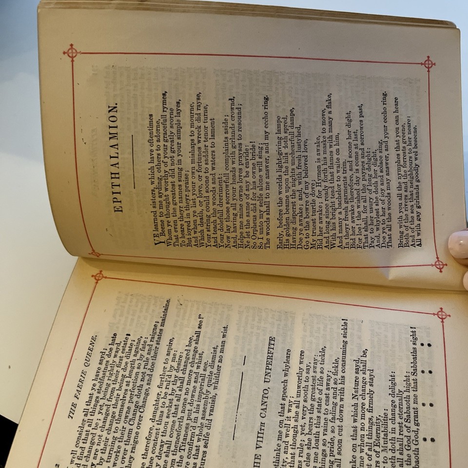 The Faerie Queene & Epithalamion By Edmund Spenser, Copyright ~1890’s ...