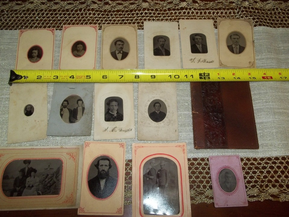 LOT OF 15 ANTIQUE TIN TYPE PHOTOS MEN WOMEN FAMILY 1800's Tin Types ...