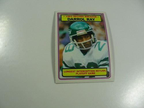 Darrol Ray 1983 Topps '82 Record Breaker, Longest Intercep Return ...
