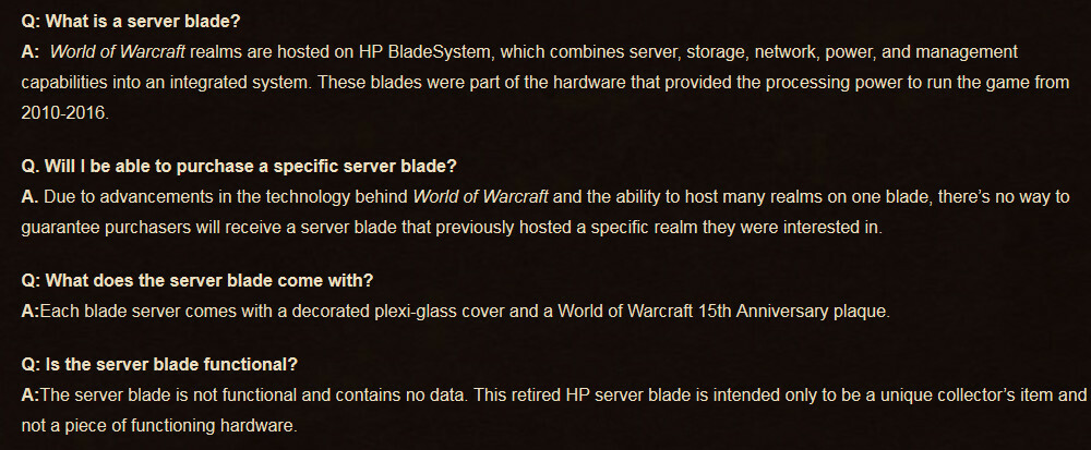 World of Warcraft 15th Anniversary Server Blade + Custom Laser ...
