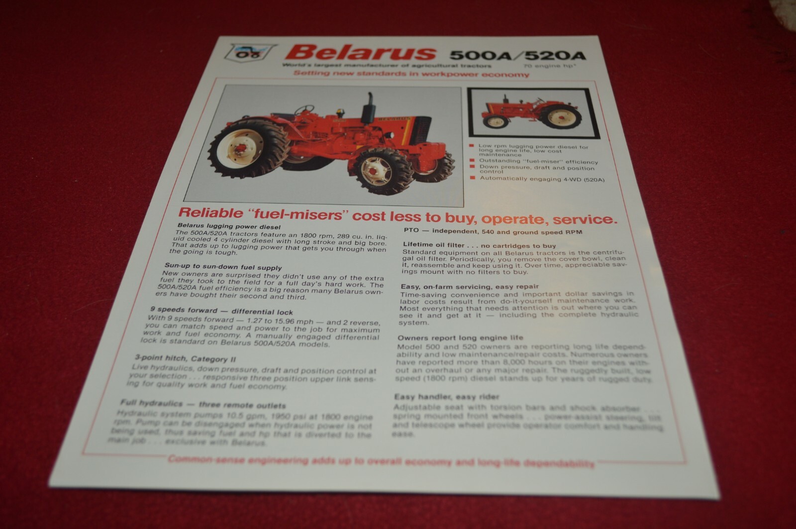 Belarus 500 520A Tractor Dealers Brochure AMIL15 ver2 | eBay