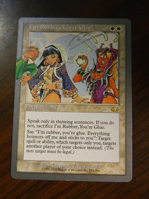 MTG Unglued I'm Rubber, Your Glue White Rare (#5) LP - Excellent Cond ...