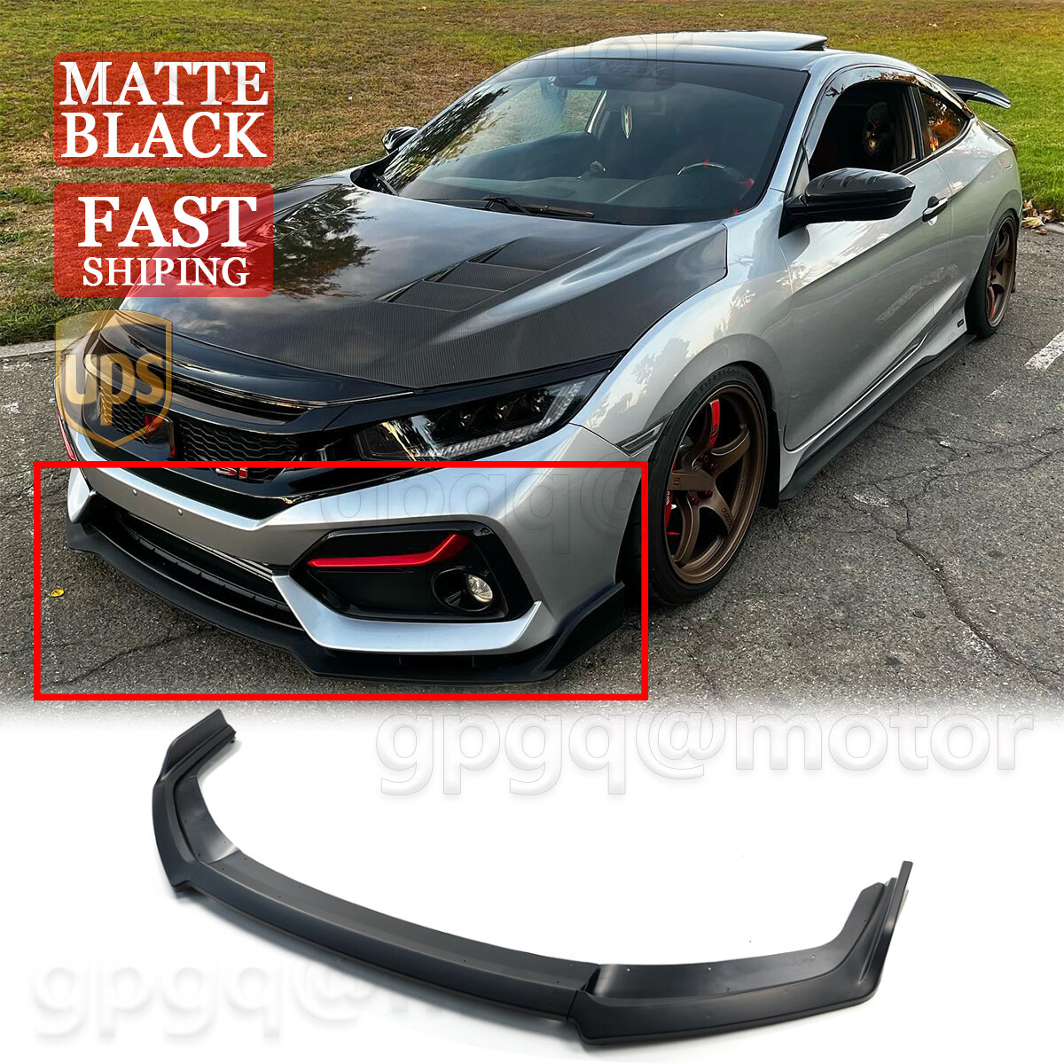 For Civic Si & FK7 Hatchback 2017-2021 Type-R Style Matte Black Front ...