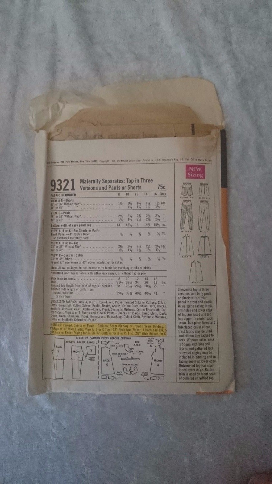 Vintage 1960s Simplicity 9321 Maternity Tops and Pants Pattern Size 14 ...