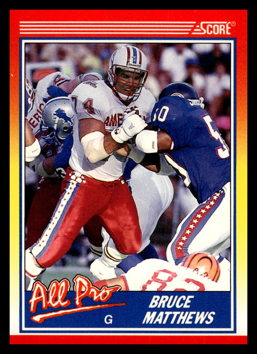 1990 Score #584 Bruce Matthews Houston Oilers AP Football Card NM | eBay