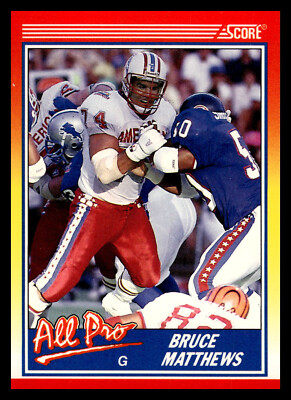 1990 Score #584 Bruce Matthews Houston Oilers AP Football Card NM | eBay