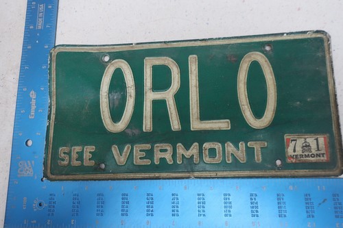 Vermont VT License Plate Tag Vanity 1971 71 Last Name Surname ORLO | eBay
