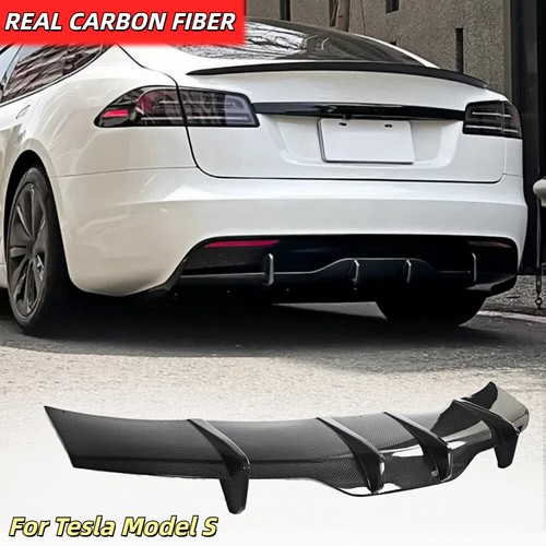 Fits Tesla Model S Plaid 2021-2024 Real Carbon Fiber Rear Bumper ...