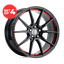 (Set of 4) Performance Replicas PR193 Wheels 18x9 5x114.3 +30 mm Black ...