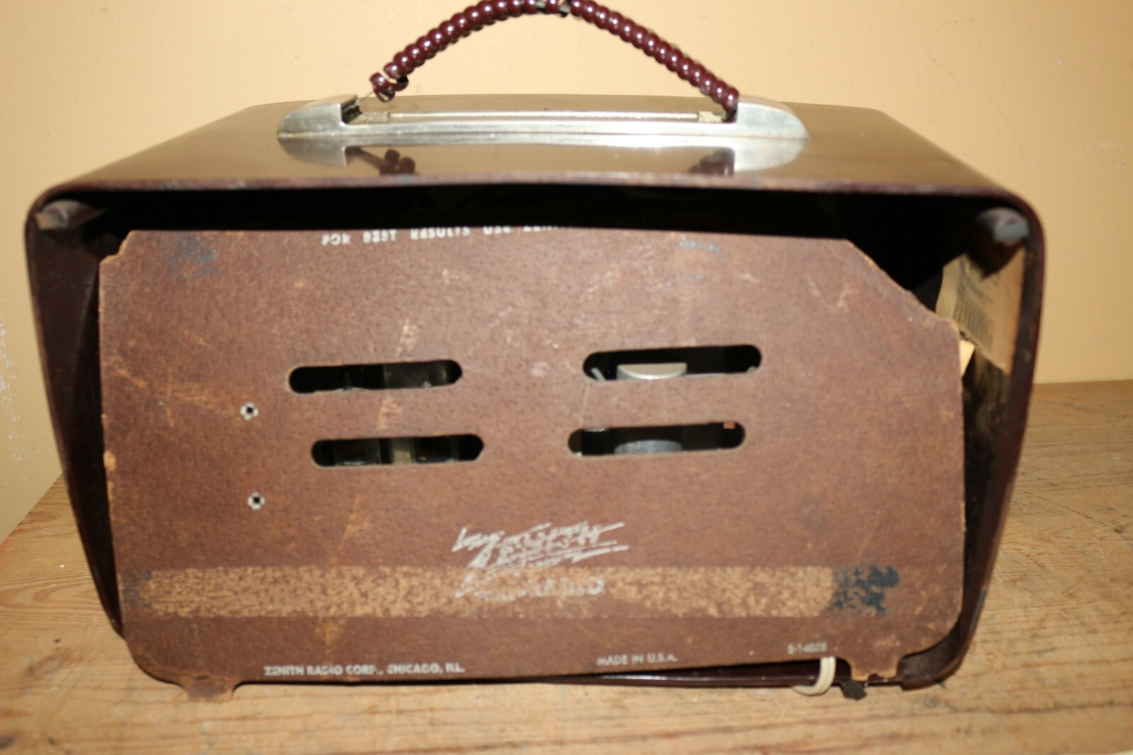 MCM Vintage c.1950 Zenith Model S-14888 Tube Portable Radio | eBay