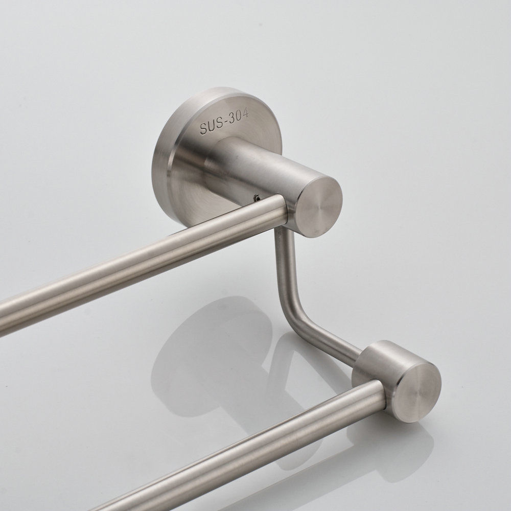 Epak Brushed Nickel Bathroom Wall Mounted Stainless Steel Double Row ...