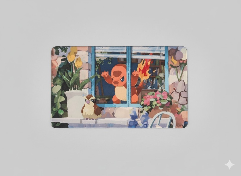 Pokemon TCG Charmander 44 Promo "Window Charmander" Playmat/Deskmat | eBay
