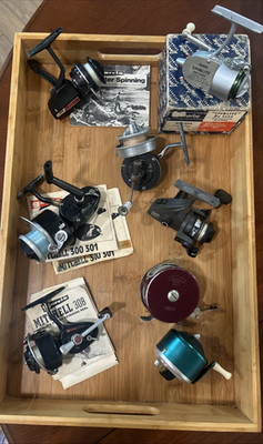 VTG Lot/8 Old Fishing Casting Fly Reels Garcia Mitchell Dart Langley ...