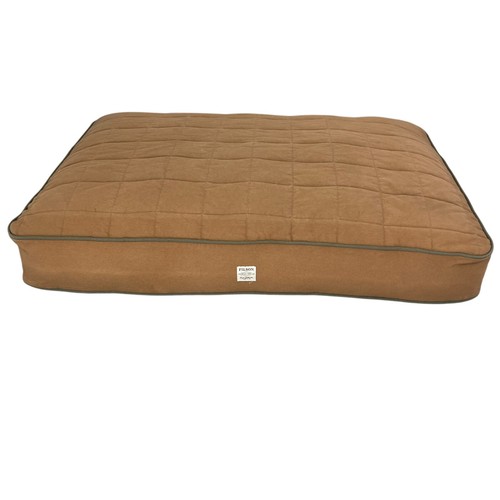 Filson Large Dog Bed Quilted Tin Cloth Canvas Dark Tan Removable COVER ...