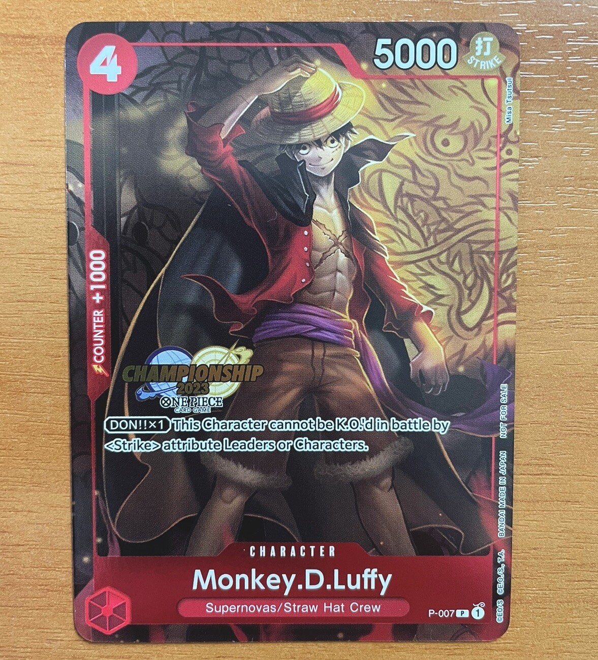 Monkey D. Luffy - Promo P-007 | Championship 2023 - One Piece TCG Card ...