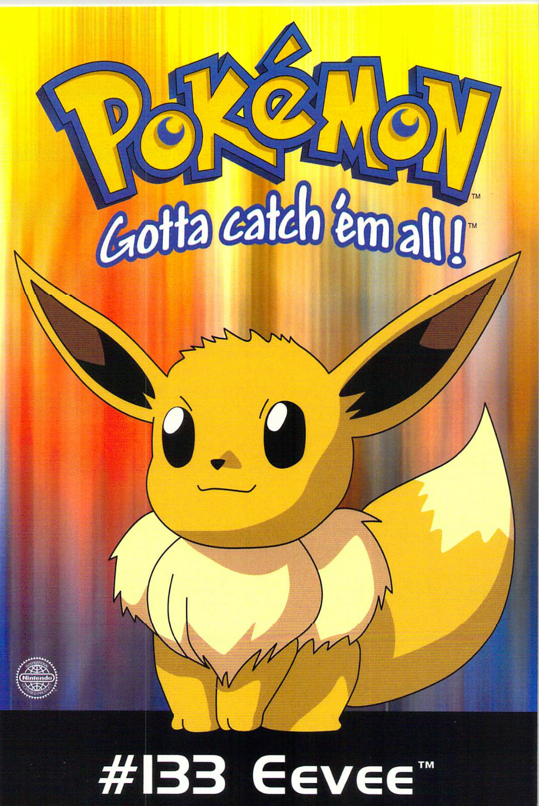 Pokemon #133 EEVEE PC0164 c2000 Nintendo Chrome Mint Postcard Printed ...