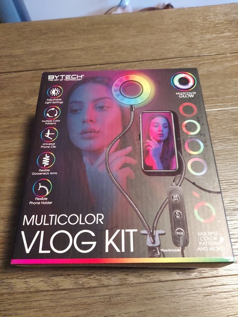 BYTECH VLOG Multicolor Light Kit Ring light Universal Phone holder ...