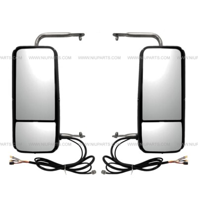 Door Mirror w/ Extension Arm Stainless Steel Power Heated - LH RH Fit ...