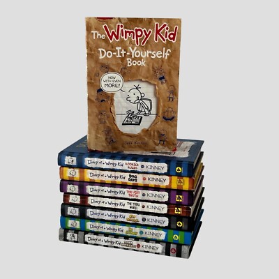 Lot of 8 Diary of a Wimpy Kid Book Set Jeff Kinney Hard Soft Cover ...