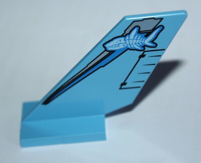 Lego Medium Blue Tail Shuttle with Shark Skeleton Pattern ref 6239px2 ...