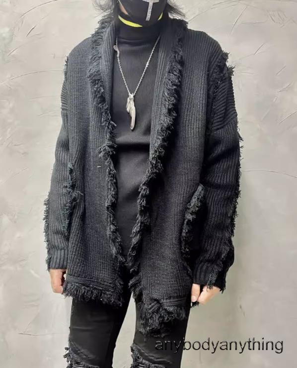 Patchwork Retro Loose Fit Sweater Mens Cardigan Fashion Coat Casual ...