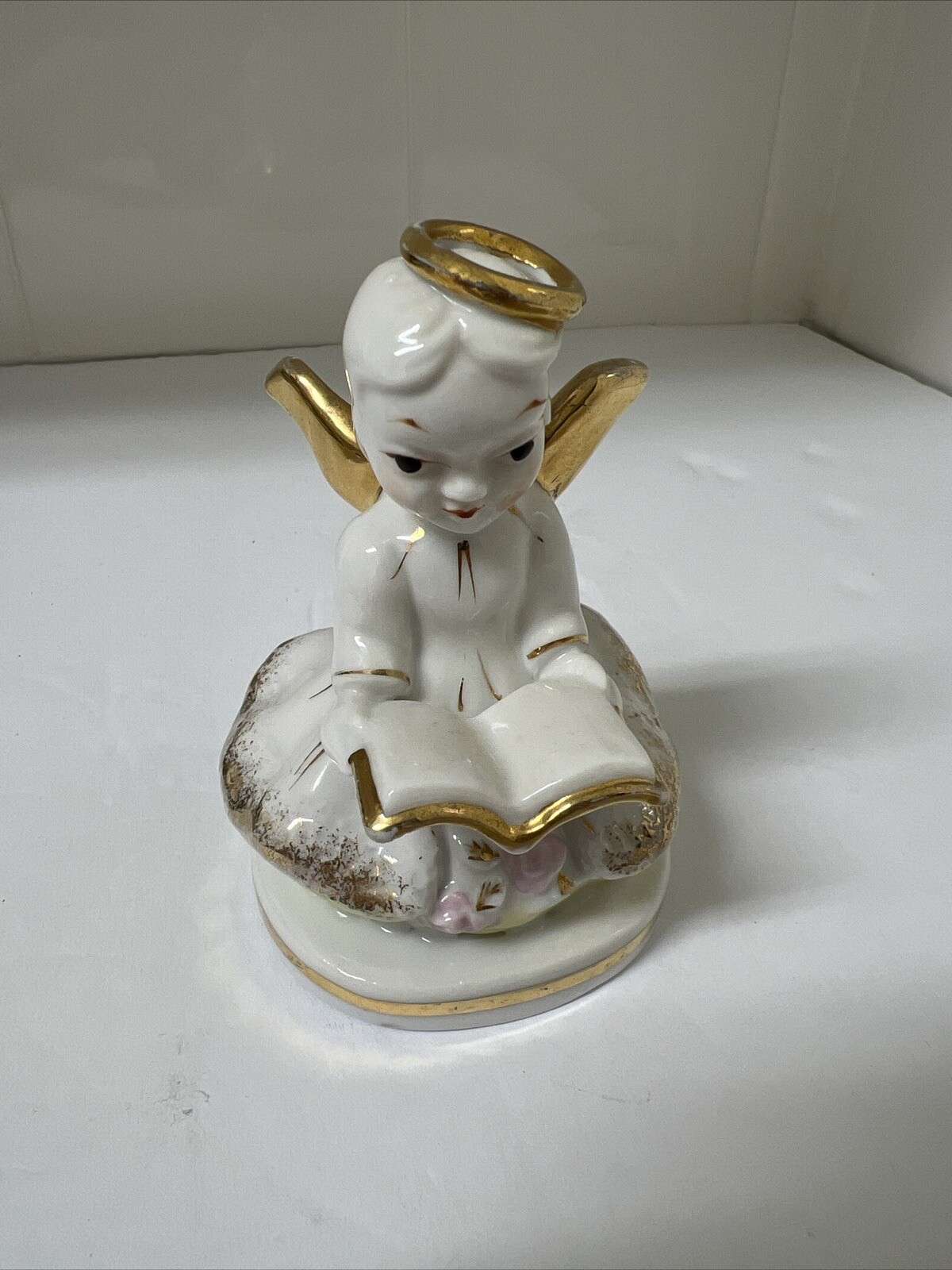 Vintage Lefton Angel Figurine Holding/Reading a Book/Bible Japan 4 ...