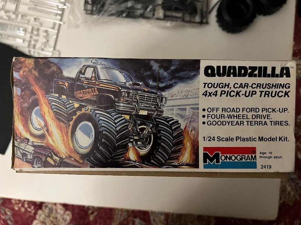 1984 Monogram "QUADZILLA" Monster Truck-Ford 4x4 Pickup 1/24 Model ...