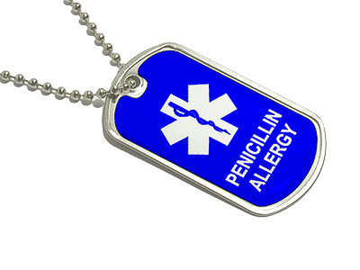 Penicillin Allergy - Military Dog Tag Keychain | eBay UK
