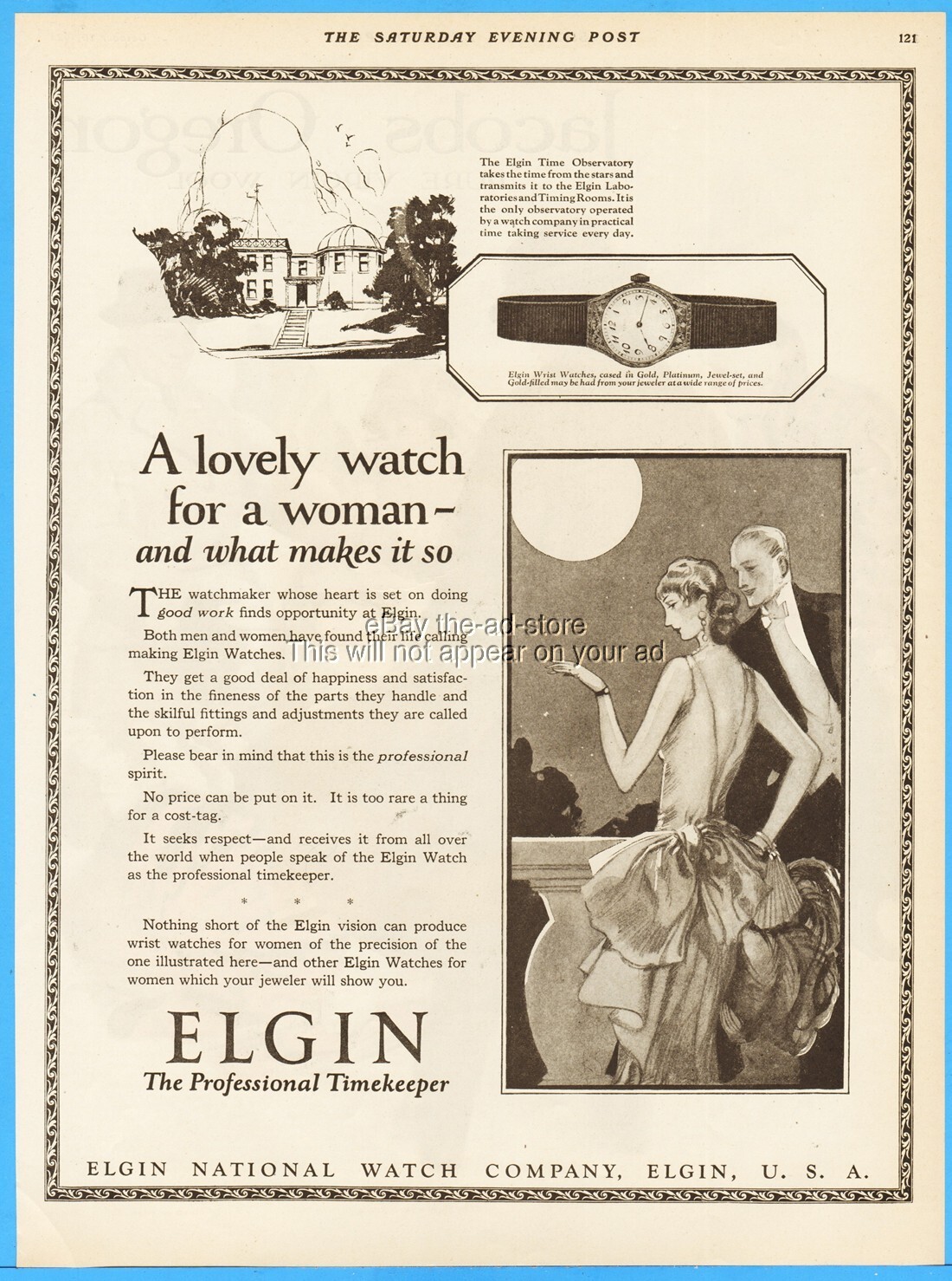 1923 Elgin National Watch Company Observatory Lovely Watch For a Woman ...