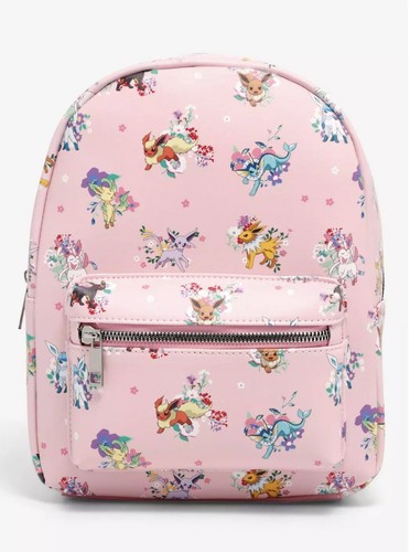 Bioworld Pokemon Pink Floral Eevee Evolutions Mini Backpack Loungefly ...