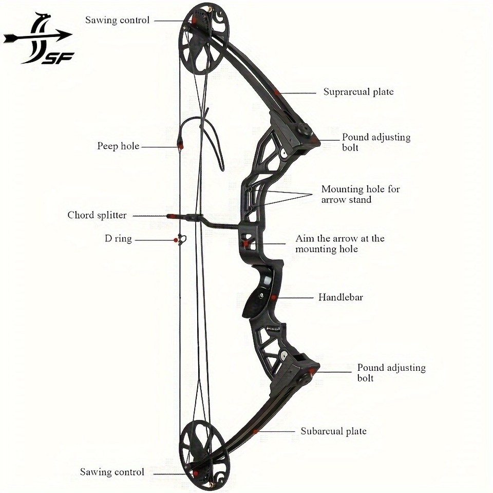 SF Compound Bow Archery For Adults, 0-70 Lbs Draw Weight, 19"-30"Draw ...
