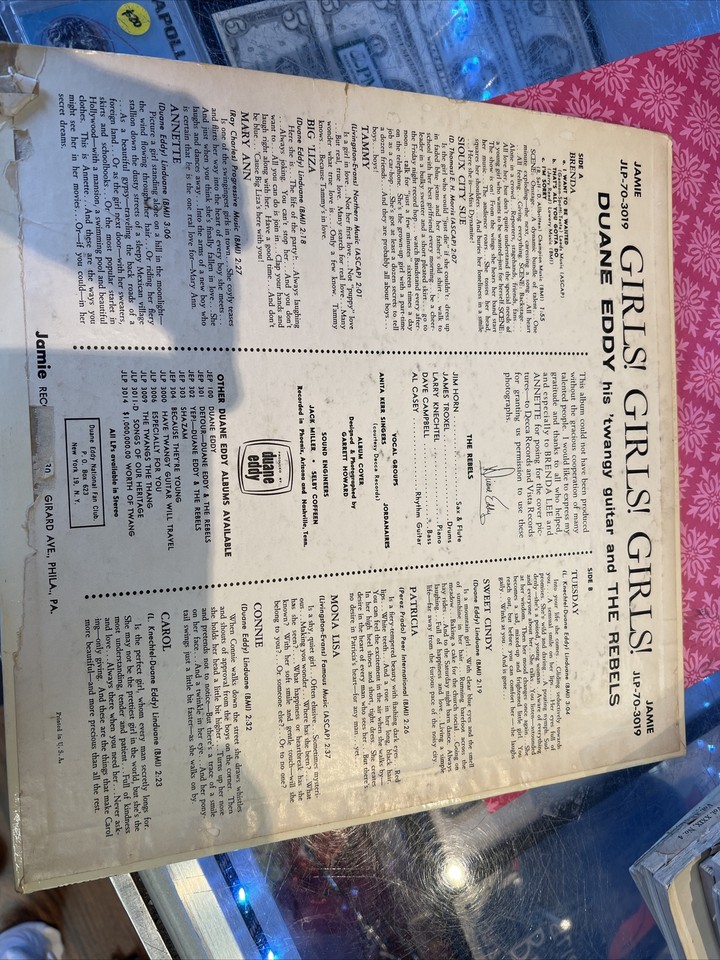 Duane Eddy Girls! Girls! Girls! LP Jamie Mono 1st Press Brenda Lee | eBay