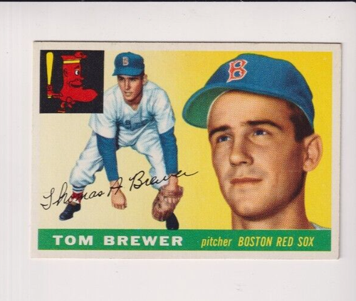 TOM BREWER 1955 TOPPS BASEBALL #83 BOSTON RED SOX VINTAGE BASEBALL ...