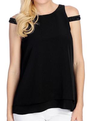 NEW The Countess Collection Woven Layered Sleeveless Jeweled Hi-Lo Top ...