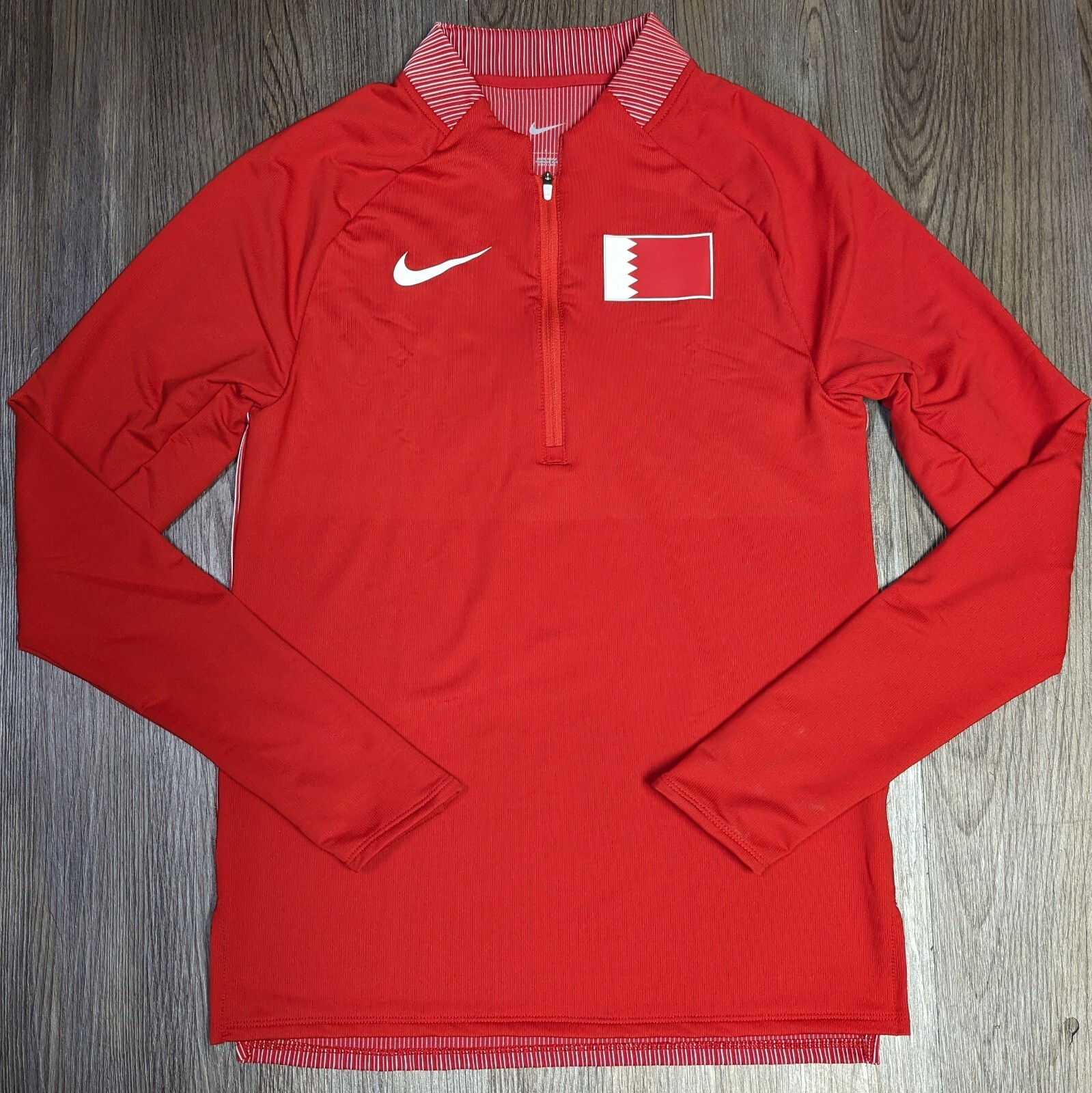 Nike Pro Elite Bahrain 1/4 Zip Men's Small Red Pullover Track Jacket ...