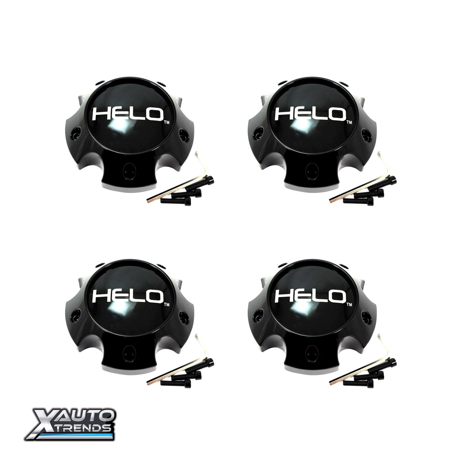 4 x Helo Wheel Center Cap Gloss Black 1079L145AHE2GB-H42 | eBay