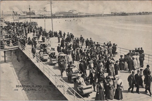 Boardwalk And Youngs Pier Atlantic City Ocean Divided Back Vintage Post ...
